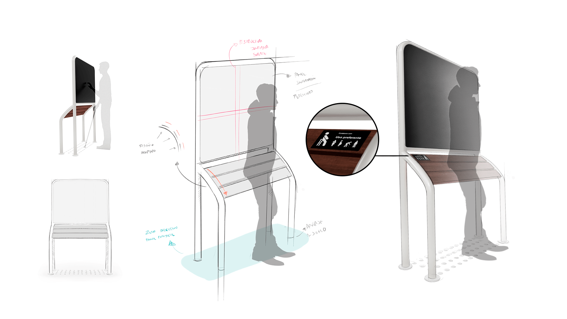 Diseño inclusivo. Diseño de mobiliario urbano universal - 3DALIA